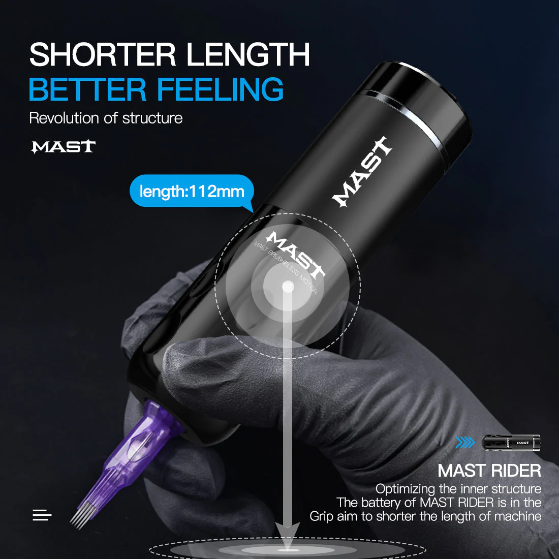 Mast Rider Brushless Wireless Tattoo Machine
